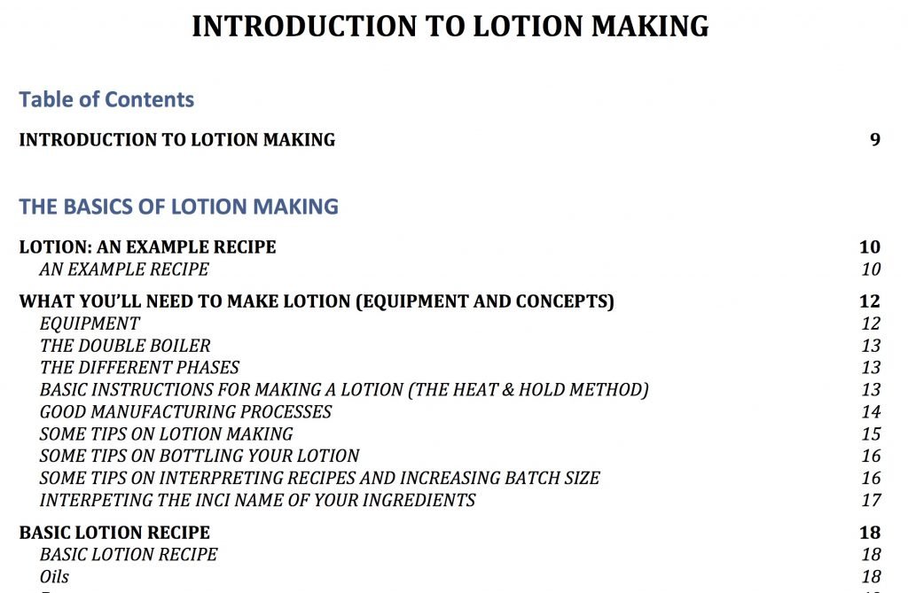 Lotion Making 101 – Point of Interest
